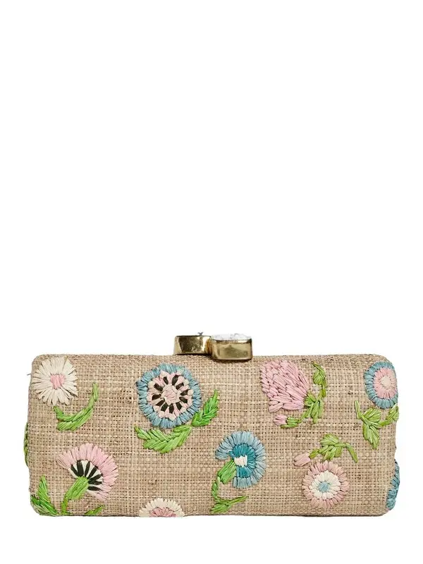 Pamela Munson Petite Fleur Clutch - Natural/pastel