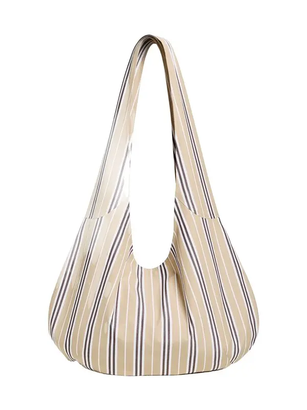 Kule Stripe Print Hobo Bag - Khaki/brown/white