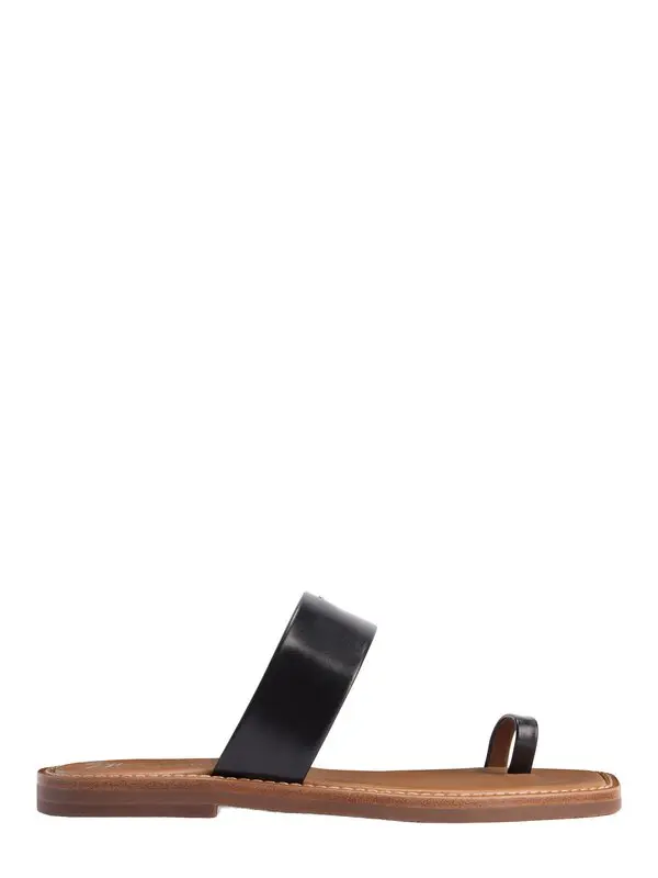 GIUSEPPE ZANOTTI Leather Thong Sandals - Black