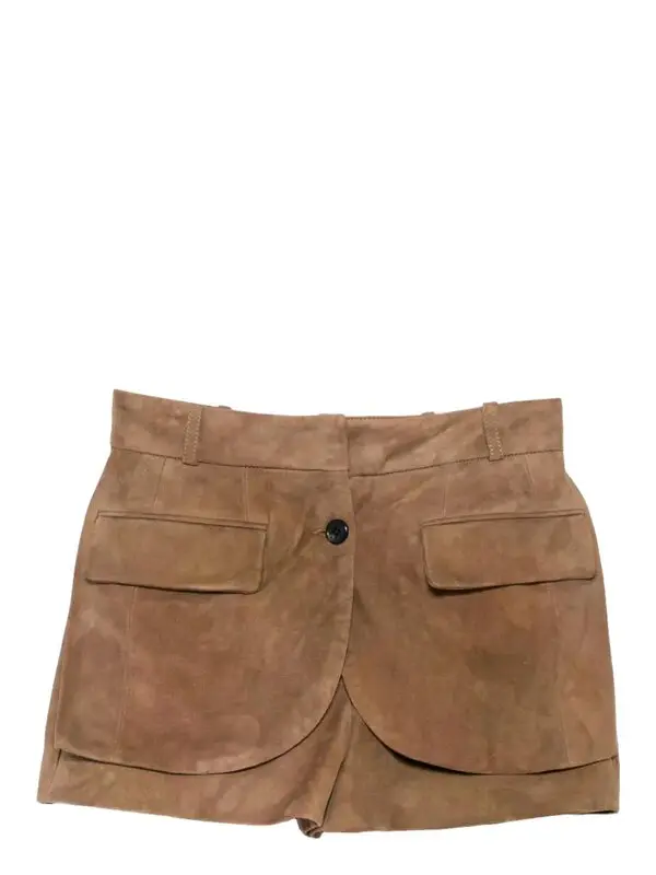 Monse Jacket Hem Short - Brown