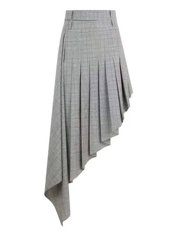 Monse Asymmetric Pleated Midi Skirt - Grey