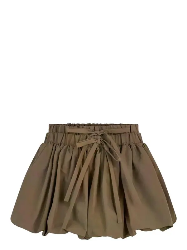 Monse Ruched Bubble Mini Skirt - Brown