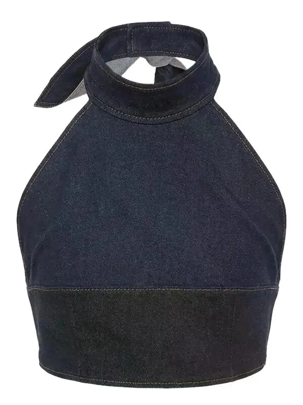 Monse Bow-tie Halter Bustier - Blue