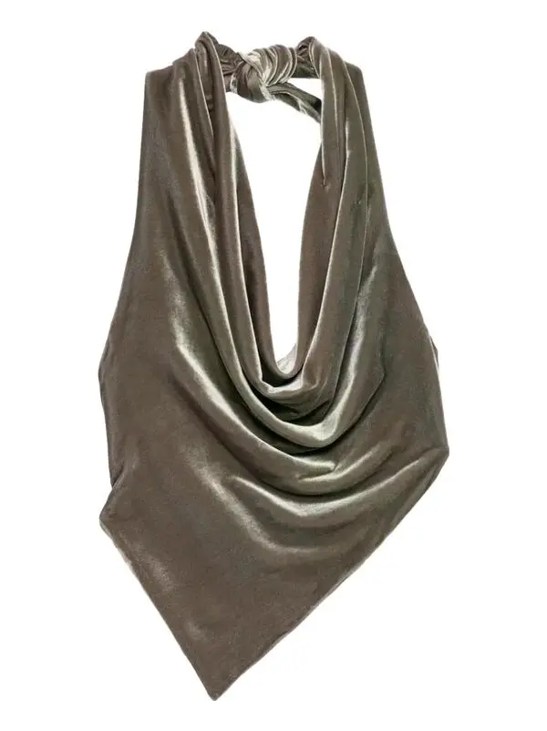 Monse Draped Halter Top - Brown