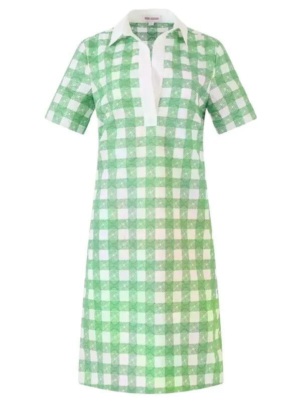 Rosie Assoulin Embroidered Gingham Mini Dress - Green