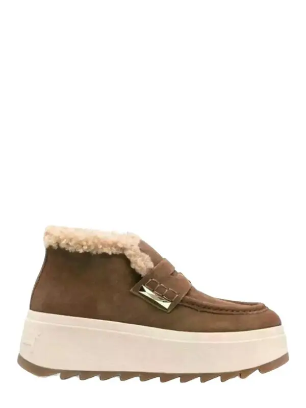 Ash Faux-fur Platform Sneakers - Brown