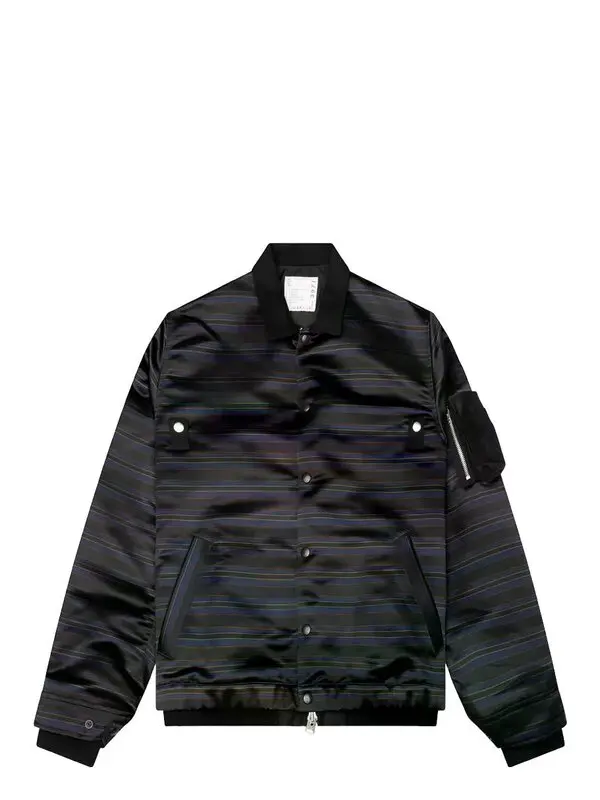 Sacai Striped Bomber Jacket - Black