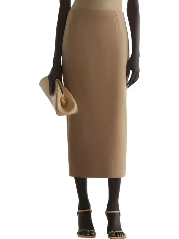 MUGLER Midi Pencil Skirt - Neutrals