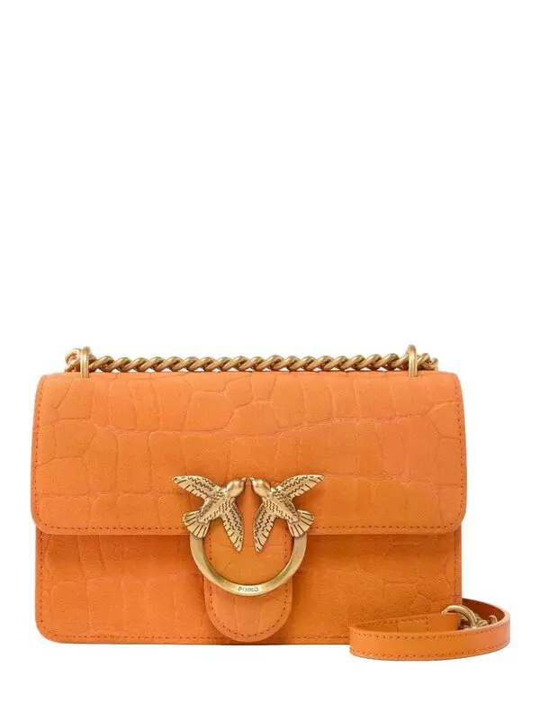 Pinko Mini Love Crocodile-effect Leather Crossbody Bag - Orange