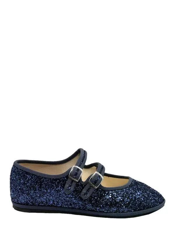 GONDOLINA Mary Jane Glitter-embellished Ballet Flats - Blue