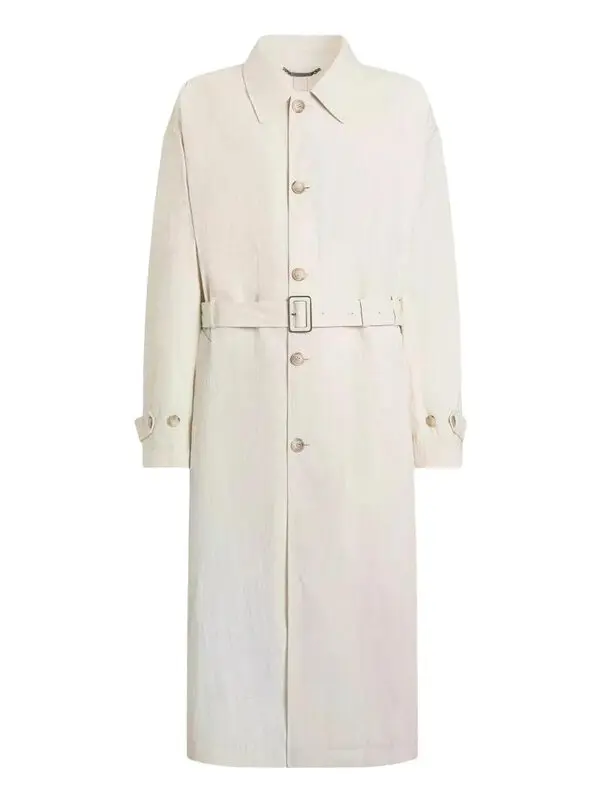 Dolce & Gabbana Cotton-linen Button Detailed Trench Coat - Neutrals
