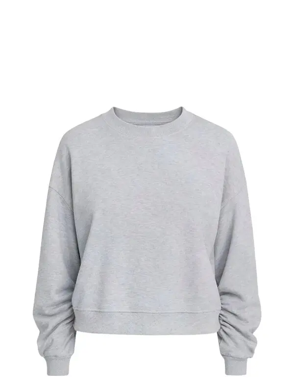 Ag Long-sleeved Cotton Crewneck Sweatshirt - Grey