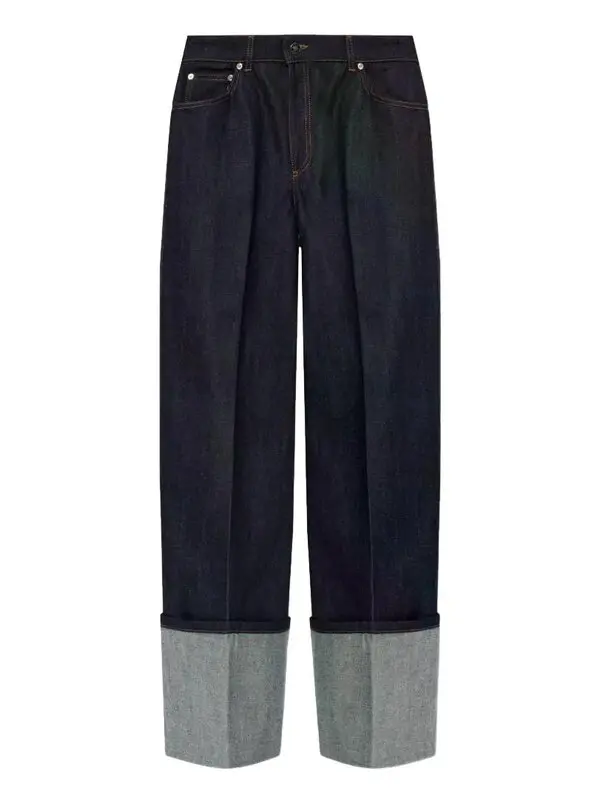 Givenchy Wide-leg Jeans With Cuffed Hem - Blue