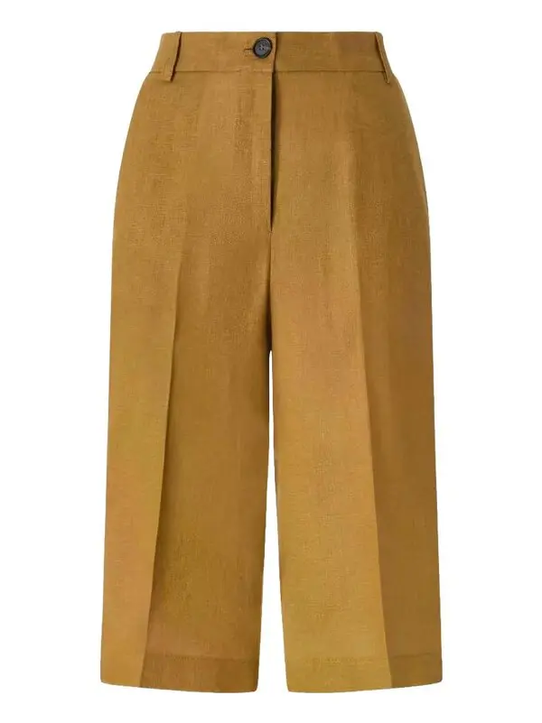 Pinko Linen Blend Bermuda Shorts - Brown
