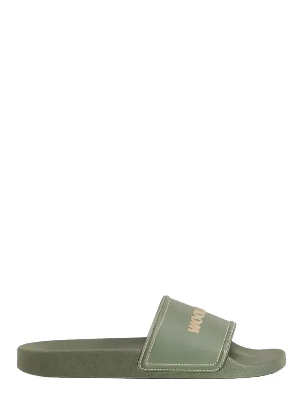 Woolrich Logo Slide Sandals - Green