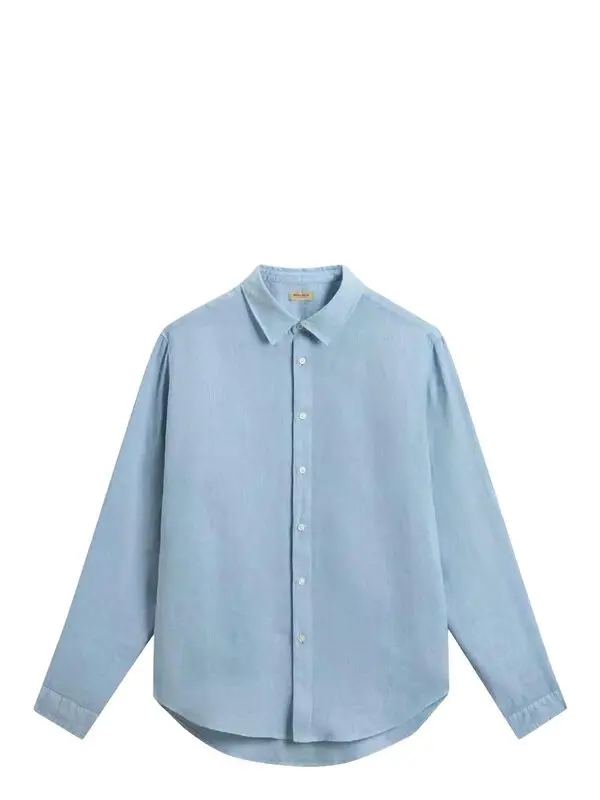 Woolrich Garment-dyed Linen Shirt - Blue