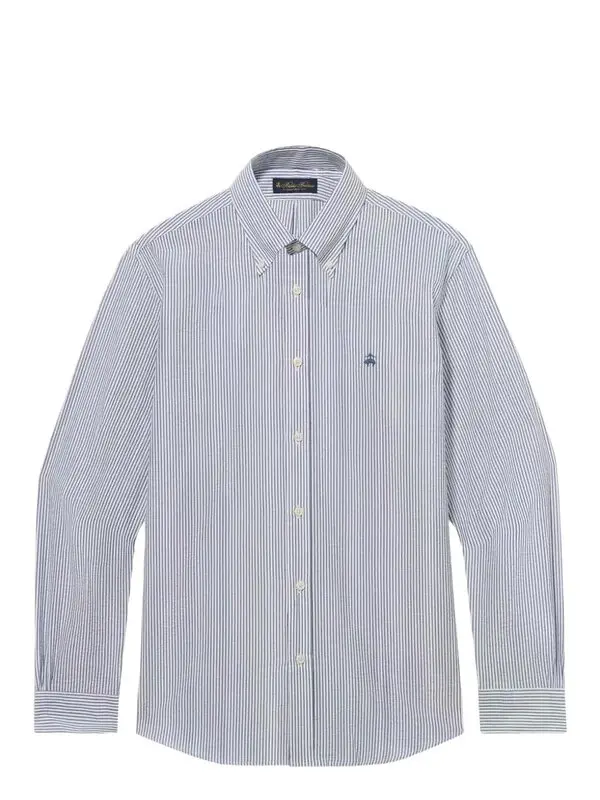 Brooks Brothers Logo-embroidered Button-down Shirt - Blue