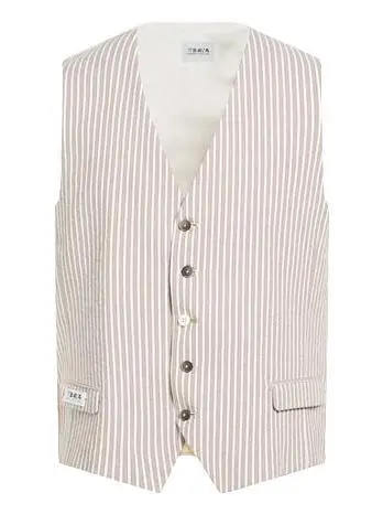 BERNA Tailored Striped Vest - Brown