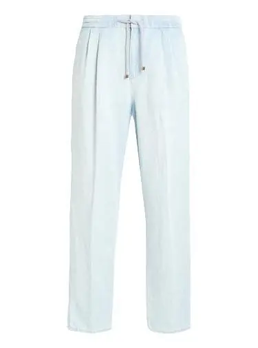 Brunello Cucinelli Cotton-linen Tapered Pants - Blue