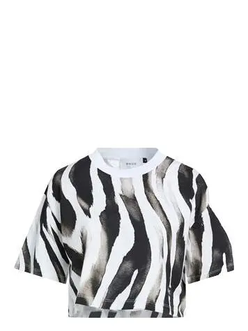 SHOE Zebra-print Cotton T-shirt - White