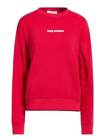 SHOE Solid Color French Terry Sweatshirt - Red