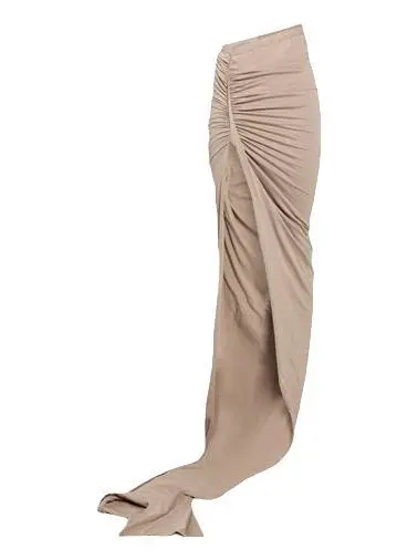 Rick Owens Maxi Asymmetric Skirt - Beige
