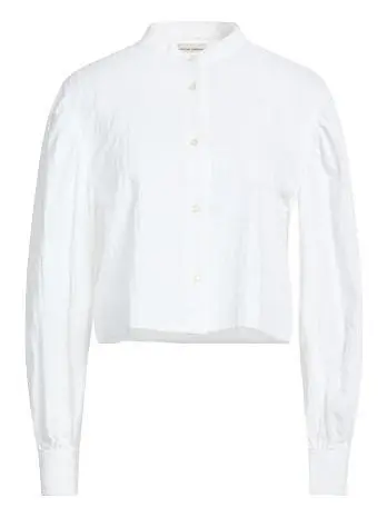 Officine Générale Woven Shirt With Mandarin Collar - White