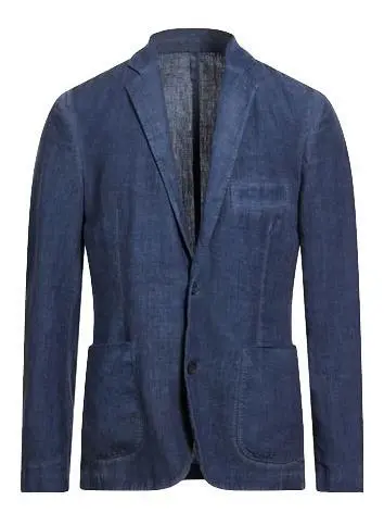 120% Lino Linen Single-breasted Blazer - Navy