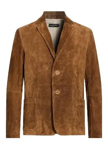 STREET LEATHERS Single-breasted Suede Blazer - Beige