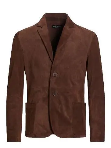 STREET LEATHERS Single-breasted Suede Blazer - Brown