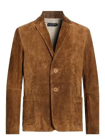STREET LEATHERS Single-breasted Leather Blazer - Camel