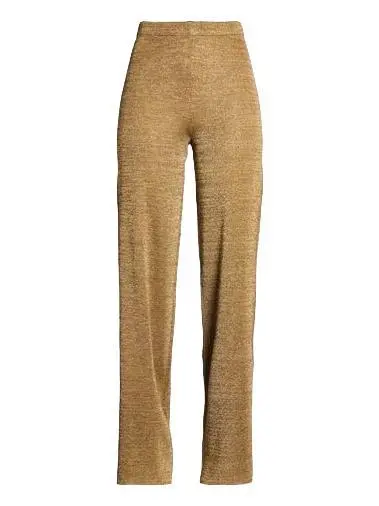ROBERTO COLLINA Metallic Wide-leg Knit Pants - Gold