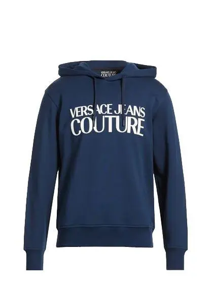Versace Cotton Sweatshirt With Logo - Navy