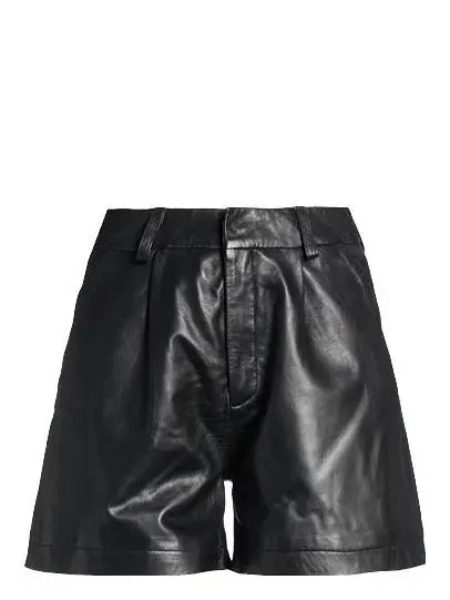 Bolongaro Trevor Sheepskin Leather Shorts - Black