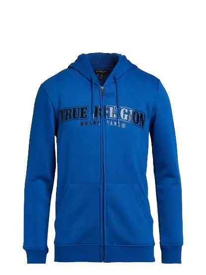 True Religion Full Zip Fleece Hoodie - Blue