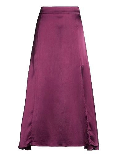 Officine Générale Midi Flared Satin Skirt - Plum
