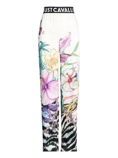 Just Cavalli Printed Wide-leg Twill Pants - Off White