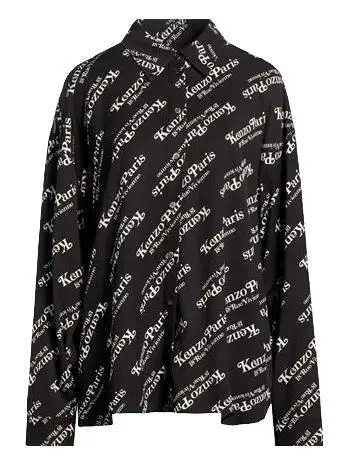 Kenzo Satin Logo-print Shirt - Black