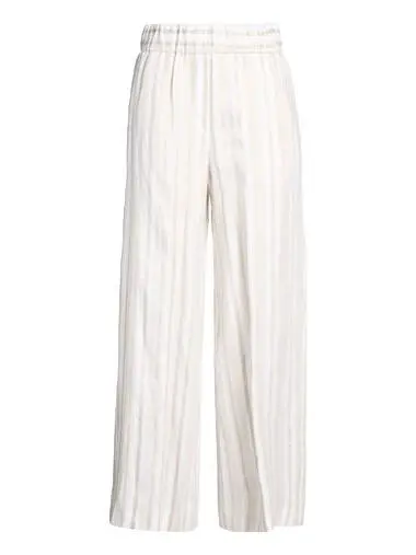 Peserico Wide Leg Linen Pants - Off White