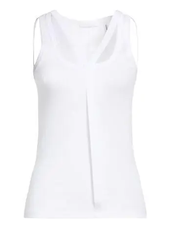 Helmut Lang Tank Top In Pima Cotton And Modal - White