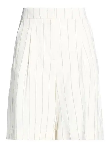 Peserico Striped High-waisted Shorts - White