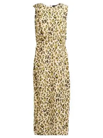KAOS Midi Leopard-print Dress - Beige