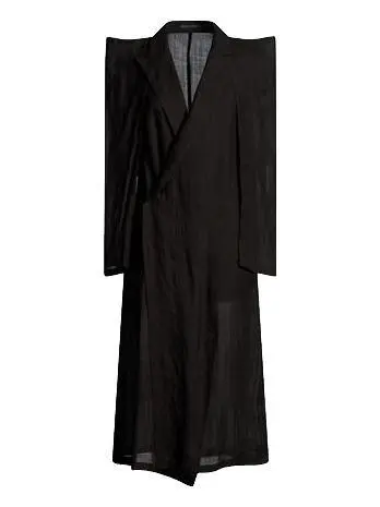 Yohji Yamamoto Ramie Overcoat & Trench Coat - Black