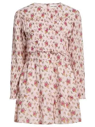 Antik Batik Flared Floral-print Mini Dress - Pink