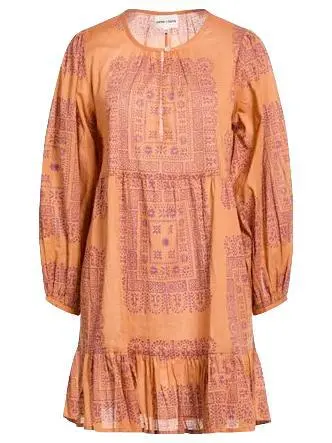 Antik Batik Cotton Mini Dress - Orange