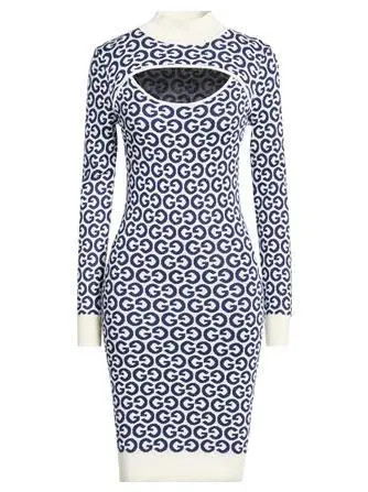Guess Mini Jacquard-knit Bodycon Dress - Blue
