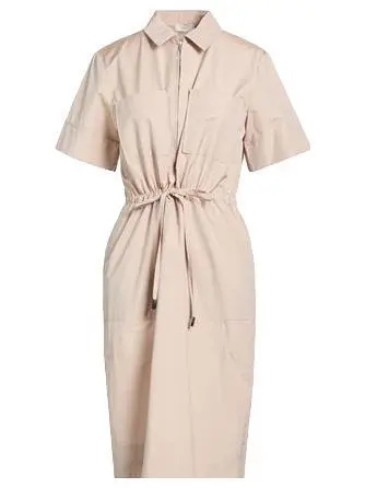 Peserico Cotton-blend Poplin Midi Shirt Dress - Beige