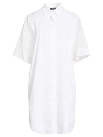 Peserico Mini Shirt Dress With Embellishments - White