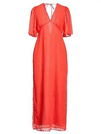 8PM Crepe Maxi Dress - Tomato Red