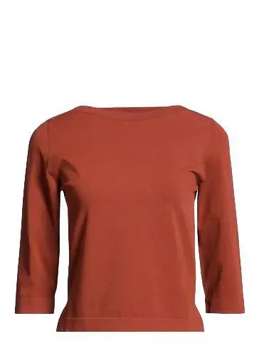 ROBERTO COLLINA Knitted 3/4 Sleeve Top - Brown